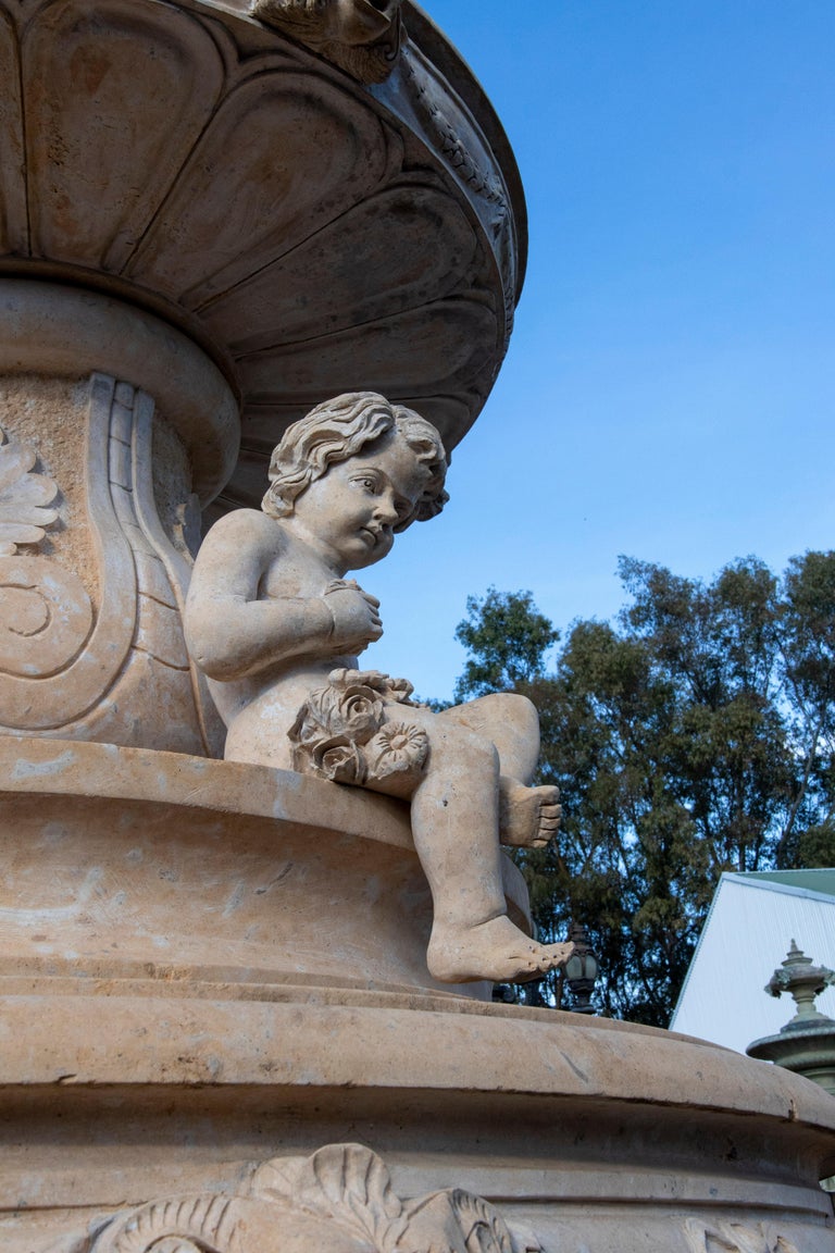 Monumental Hand-Carved Marble Fountain of Neptune with Horses with ...