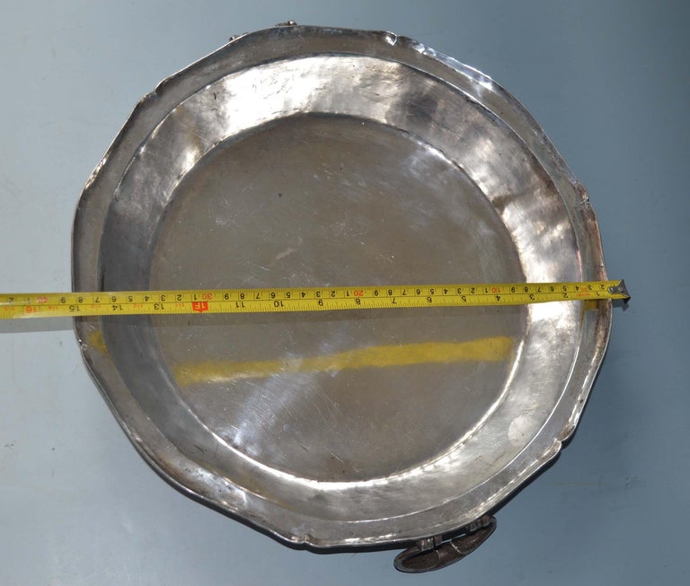 Monumental Heavy Antique South American Silver Serving Platter Peru or ...