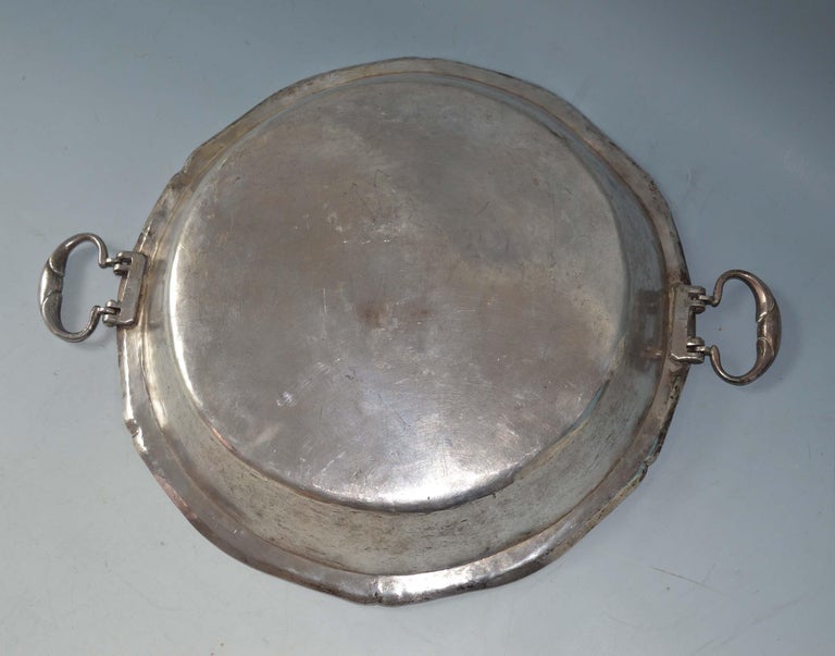 Monumental Heavy Antique South American Silver Serving Platter Peru or ...