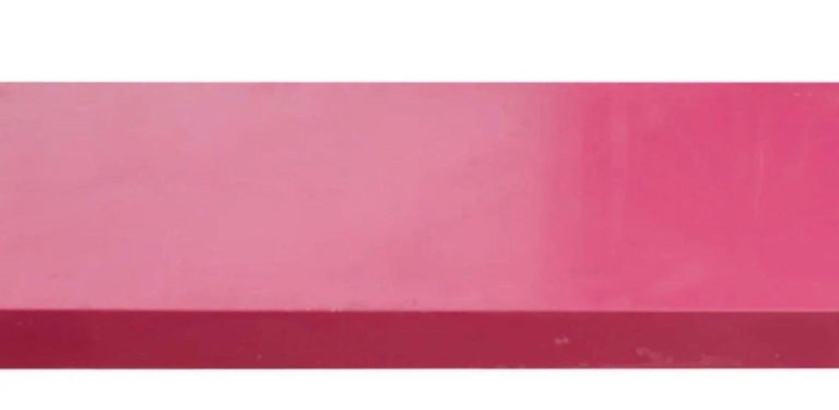 Monumental Hollywood Regency Pink Lacquered Altar Table For Sale at 1stDibs