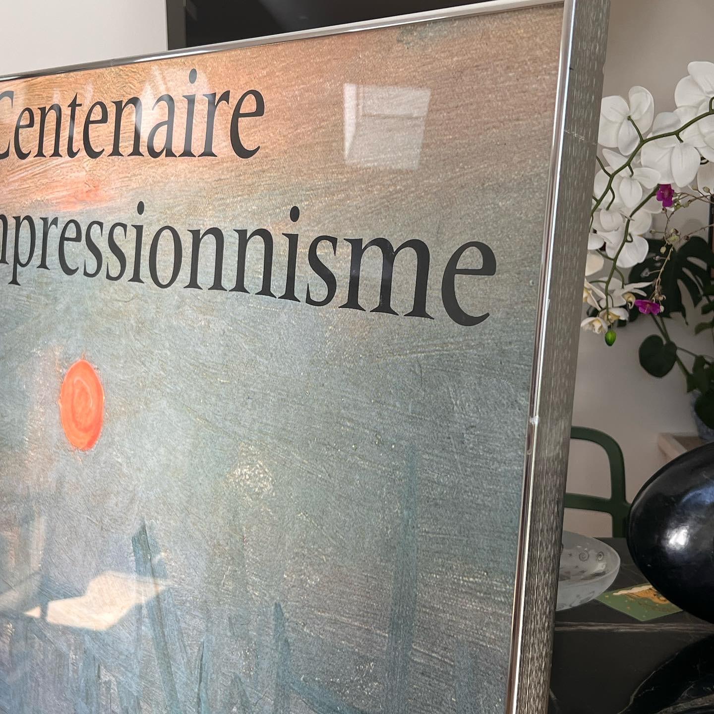 Monumental impressionist art exhibition poster, framed, Paris 1974 For ...