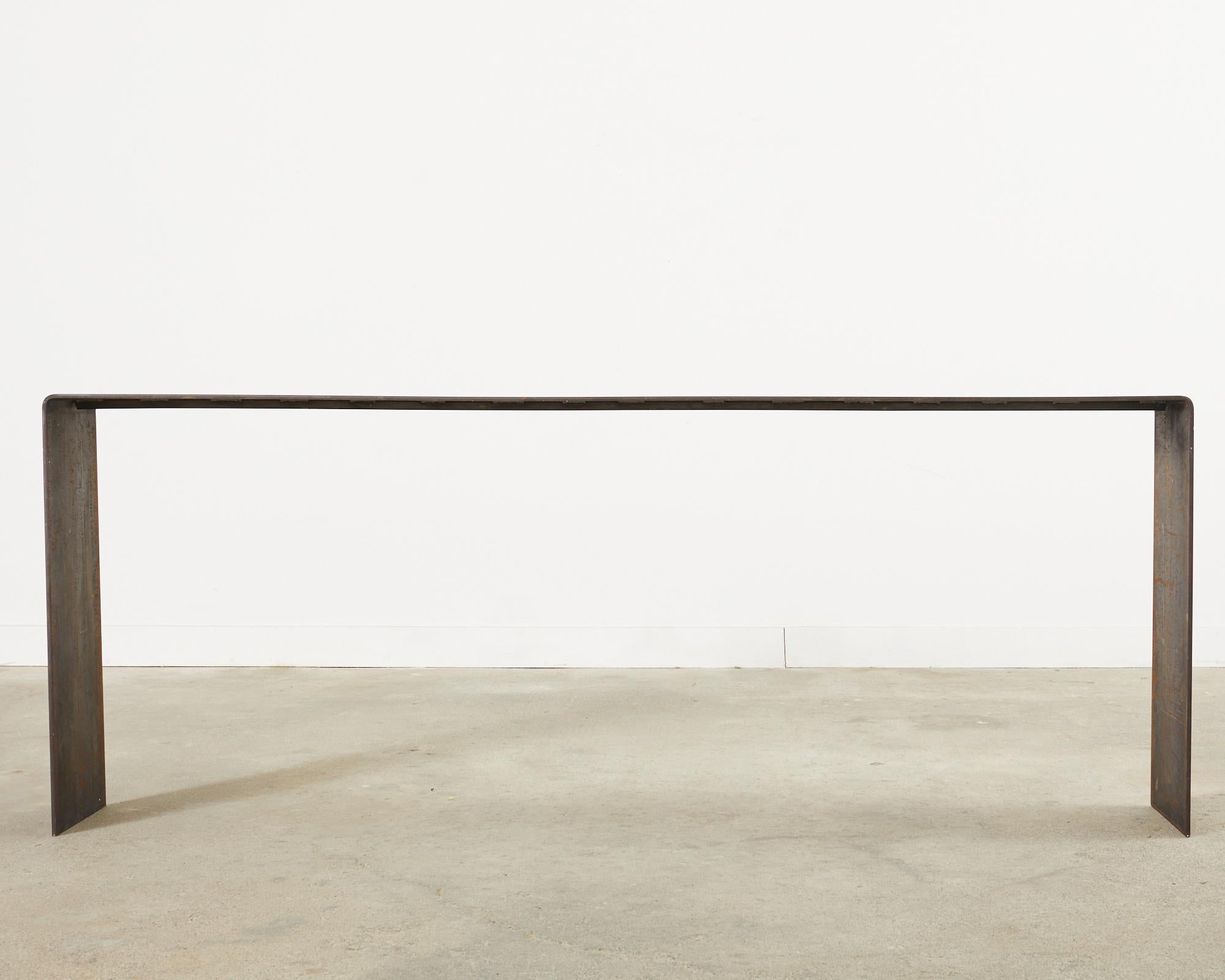 Monumental Industrial Age Style Patinated Iron Waterfall Console For ...