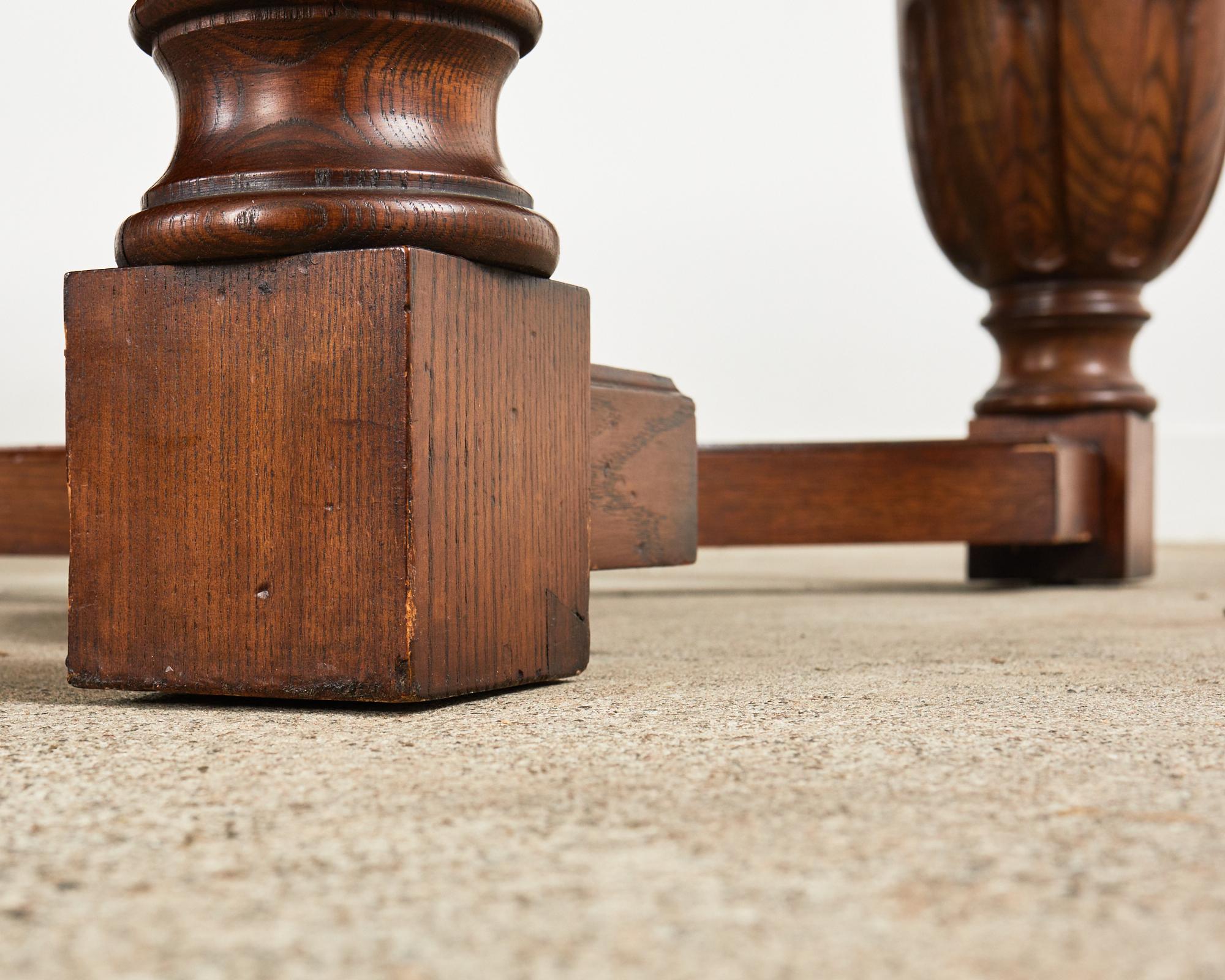 Monumental Italian Baroque Style Oak Refectory Dining Table at 1stDibs