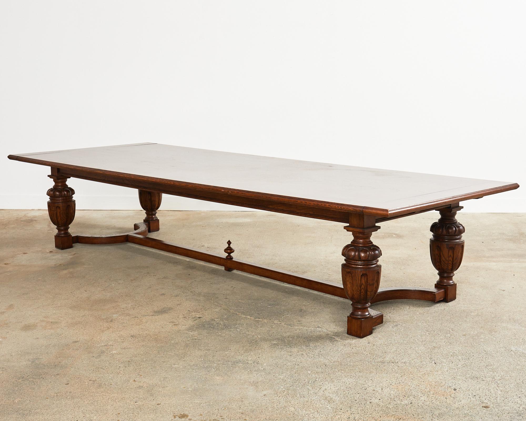 Monumental Italian Baroque Style Oak Refectory Dining Table at 1stDibs