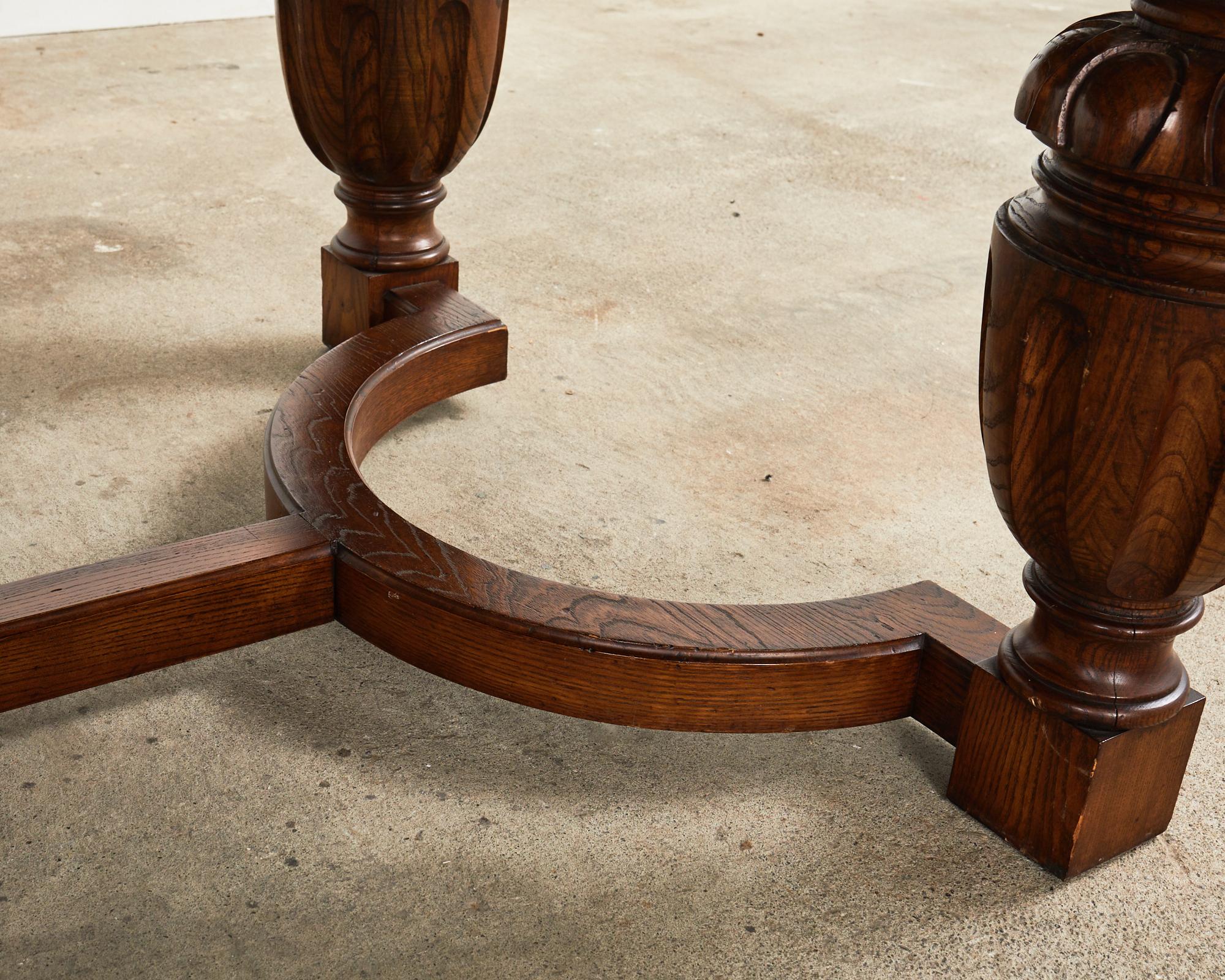 Monumental Italian Baroque Style Oak Refectory Dining Table at 1stDibs