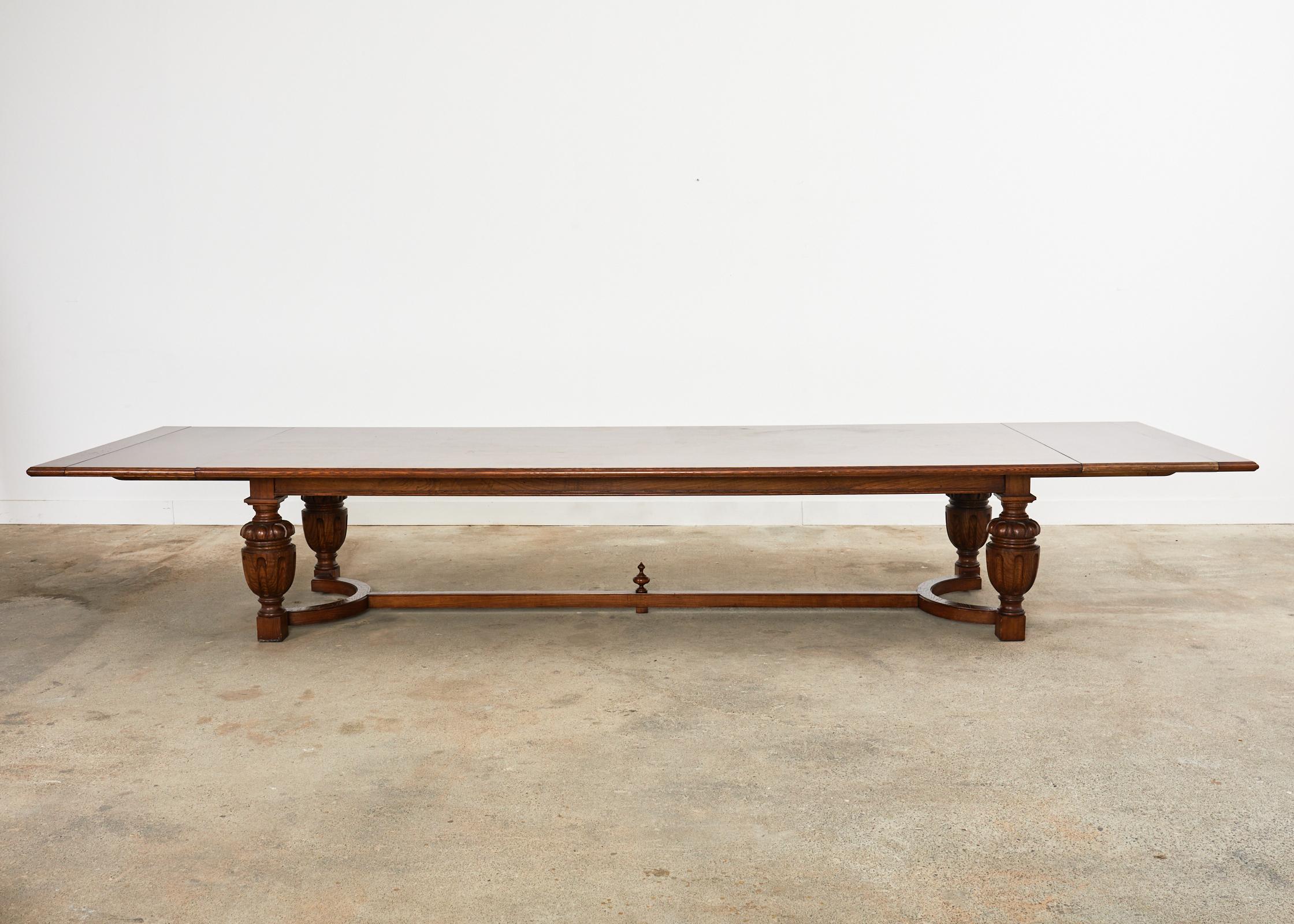 Monumental Italian Baroque Style Oak Refectory Dining Table at 1stDibs