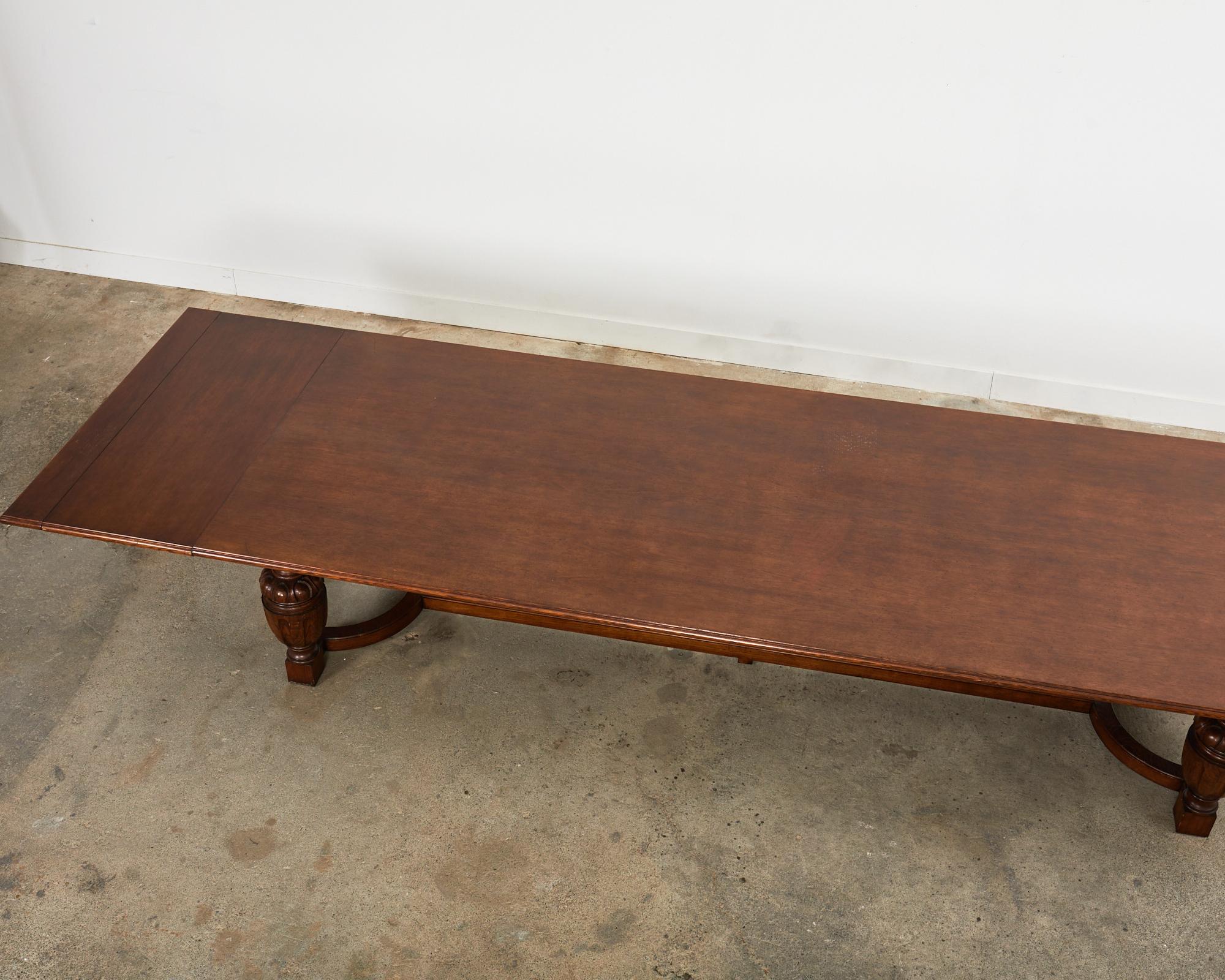 Monumental Italian Baroque Style Oak Refectory Dining Table at 1stDibs