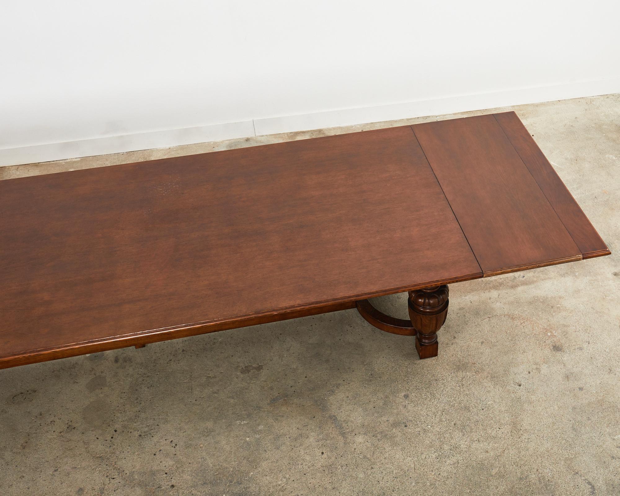 Monumental Italian Baroque Style Oak Refectory Dining Table at 1stDibs