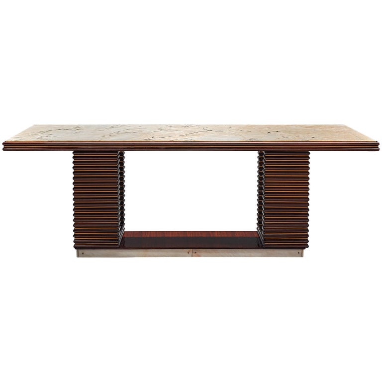 Monumental Italian Dining Table with Marble Top For Sale at 1stDibs