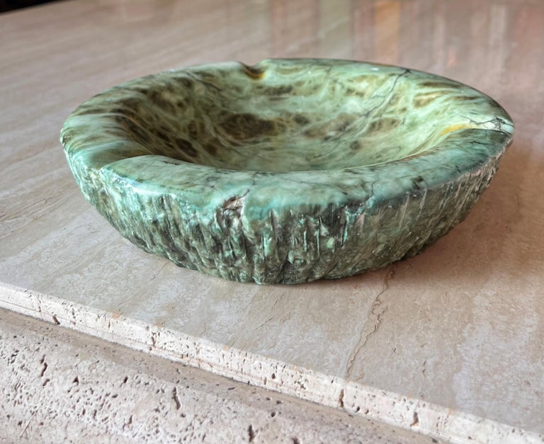 Monumental Italian Green Marble Ashtray with Raw Edge, 1960s For Sale ...