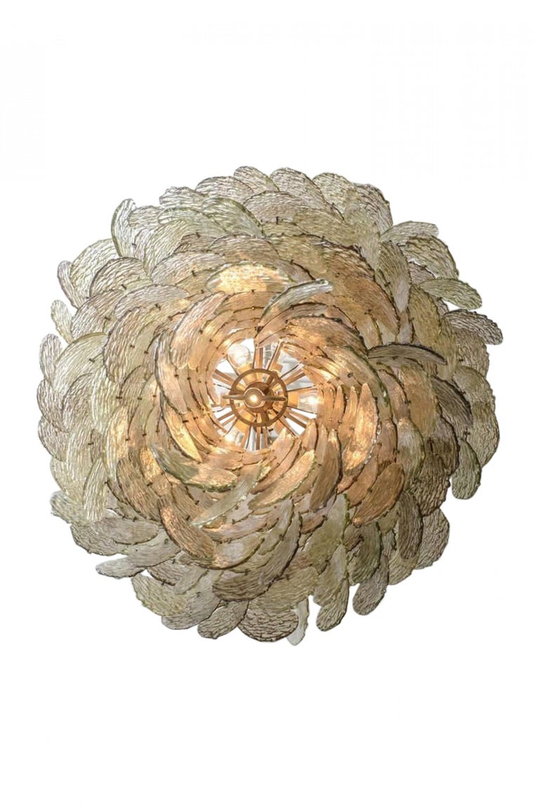 Monumental Italian Modern Amber Glass Chandelier by Mazzega For Sale at ...