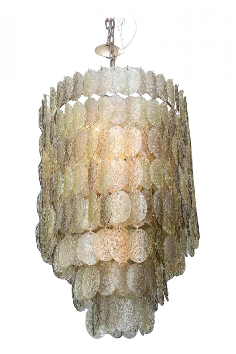 Monumental Italian Modern Amber Glass Chandelier by Mazzega For Sale at ...