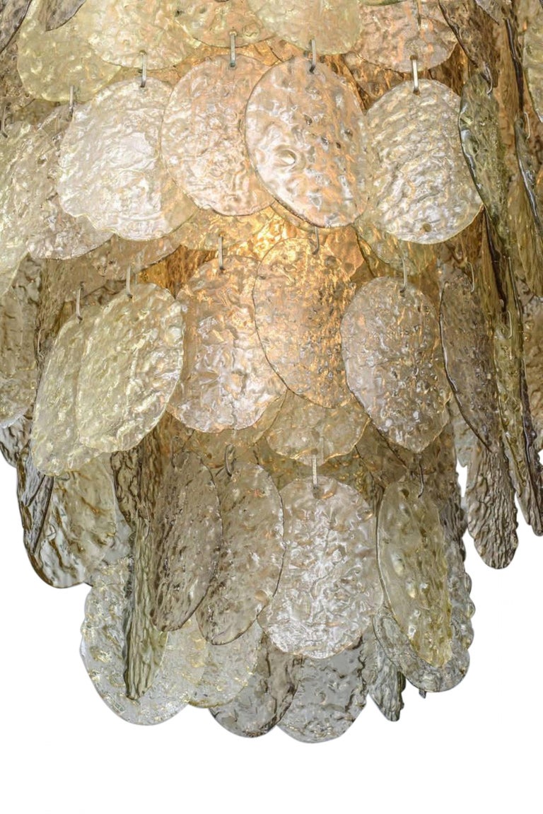 Monumental Italian Modern Amber Glass Chandelier by Mazzega For Sale at ...