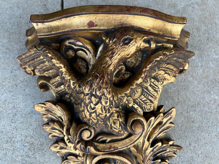 Monumental Italian Neo-Classical Style Carved Giltwood Wall Bracket For ...