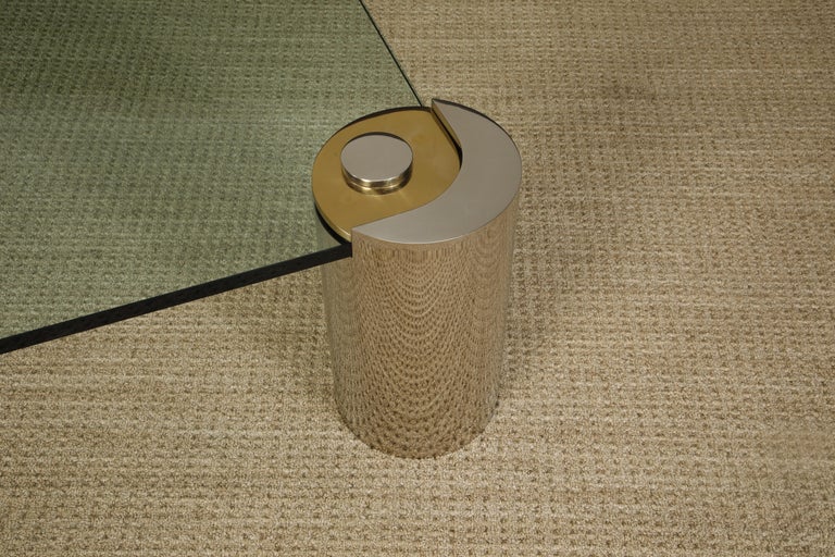 Monumental Karl Springer Chrome and Brass 'Sculpture' Cocktail Table ...