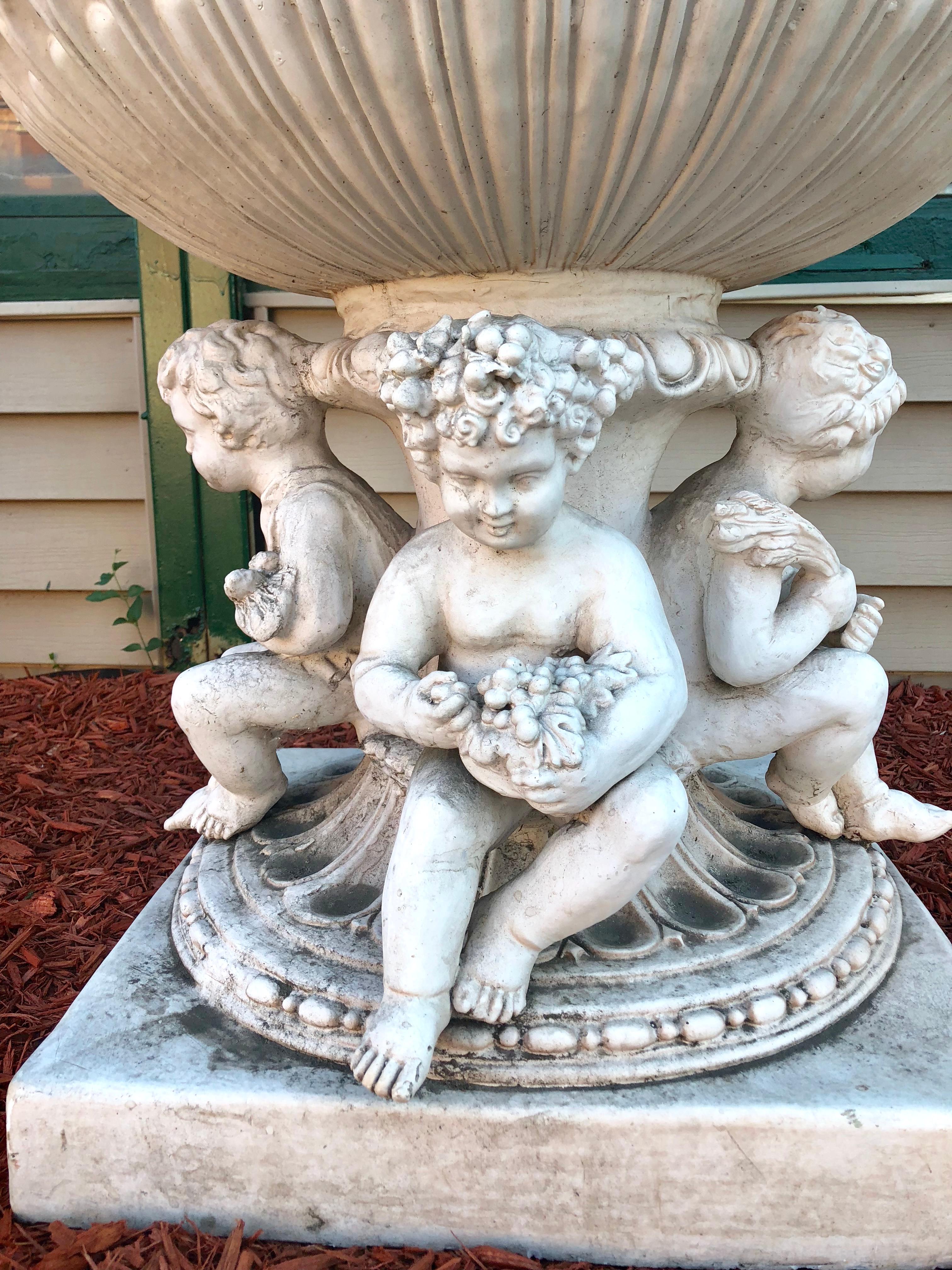 Monumental Large Fiberglass or Resin Cherub Planter at 1stDibs | resin ...