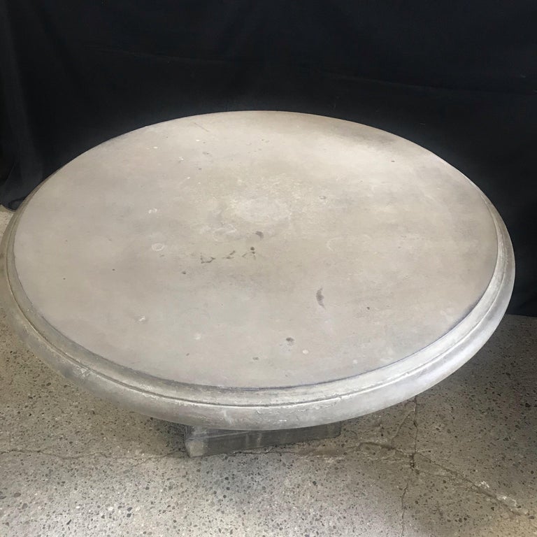 Monumental Large Impressive Stone Round Dining Table with Great Patina ...