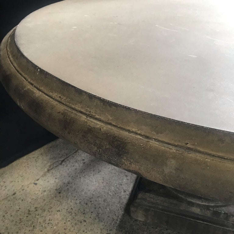 Monumental Large Impressive Stone Round Dining Table with Great Patina ...