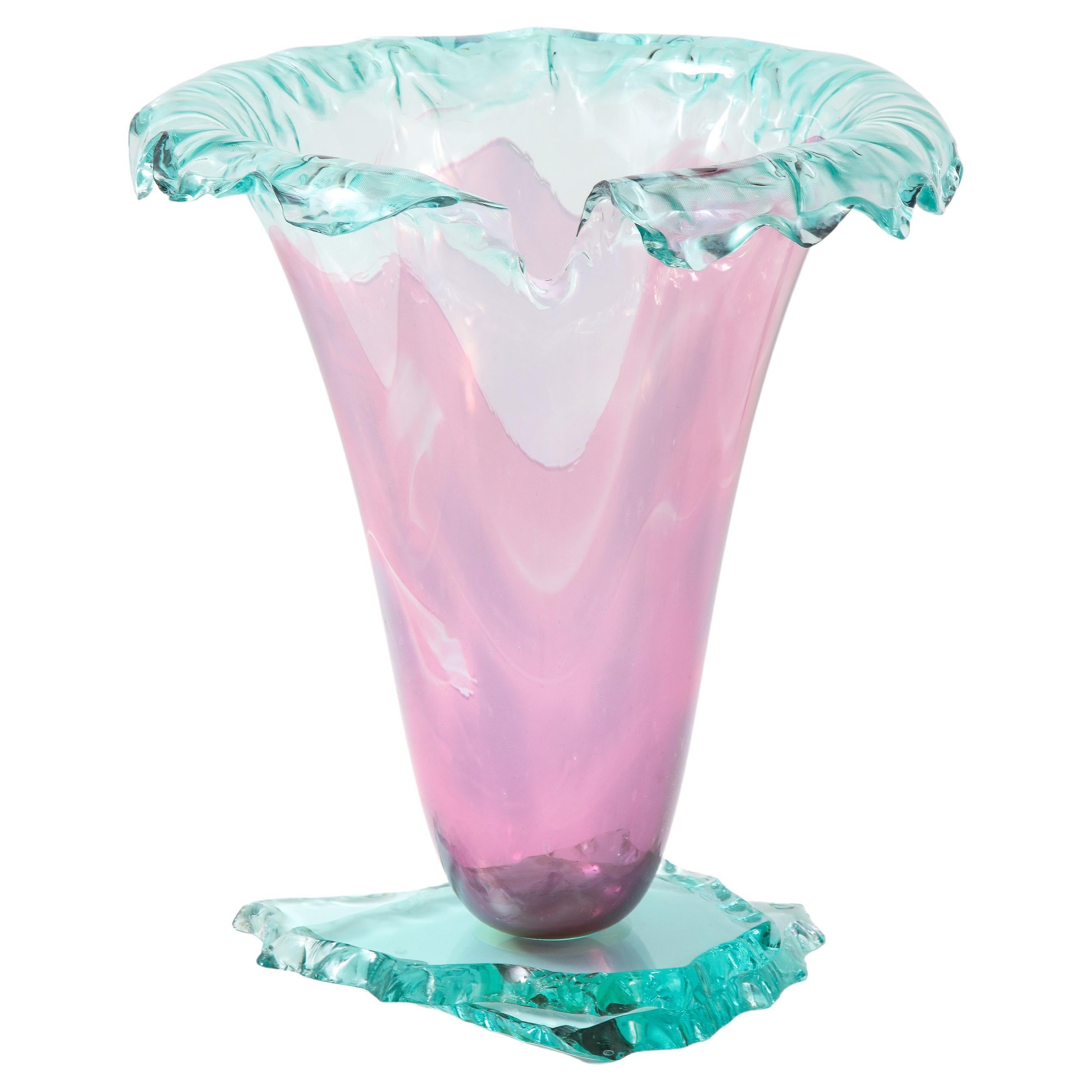 Monumental Art Glass Vase by Glass School of Zwiesel, Germany, 1984 For ...