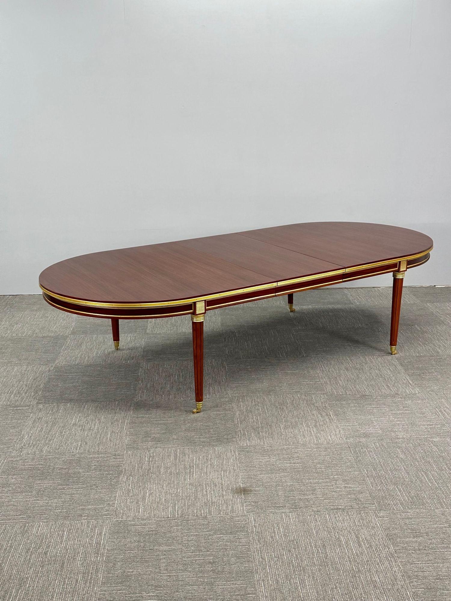 Monumental Louis XVI Hollywood Regency Dining Table, 15 Feet, Bronze ...