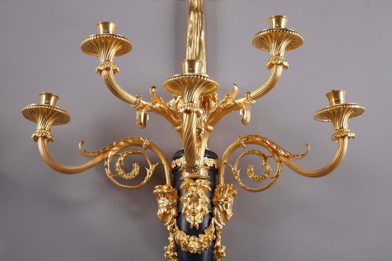 Monumental Louis XVI Style Wall Sconces after Thomire For Sale at 1stDibs