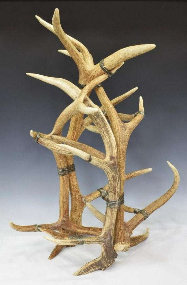 Monumental Maitland-Smith Antler Wine Bottle Rack For Sale at 1stDibs
