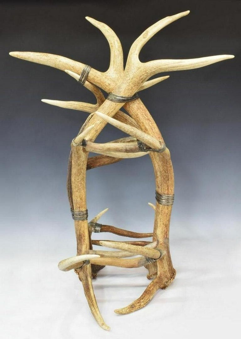 Monumental Maitland-Smith Antler Wine Bottle Rack For Sale at 1stDibs