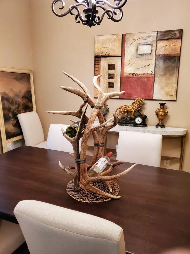Monumental Maitland-Smith Antler Wine Bottle Rack For Sale at 1stDibs