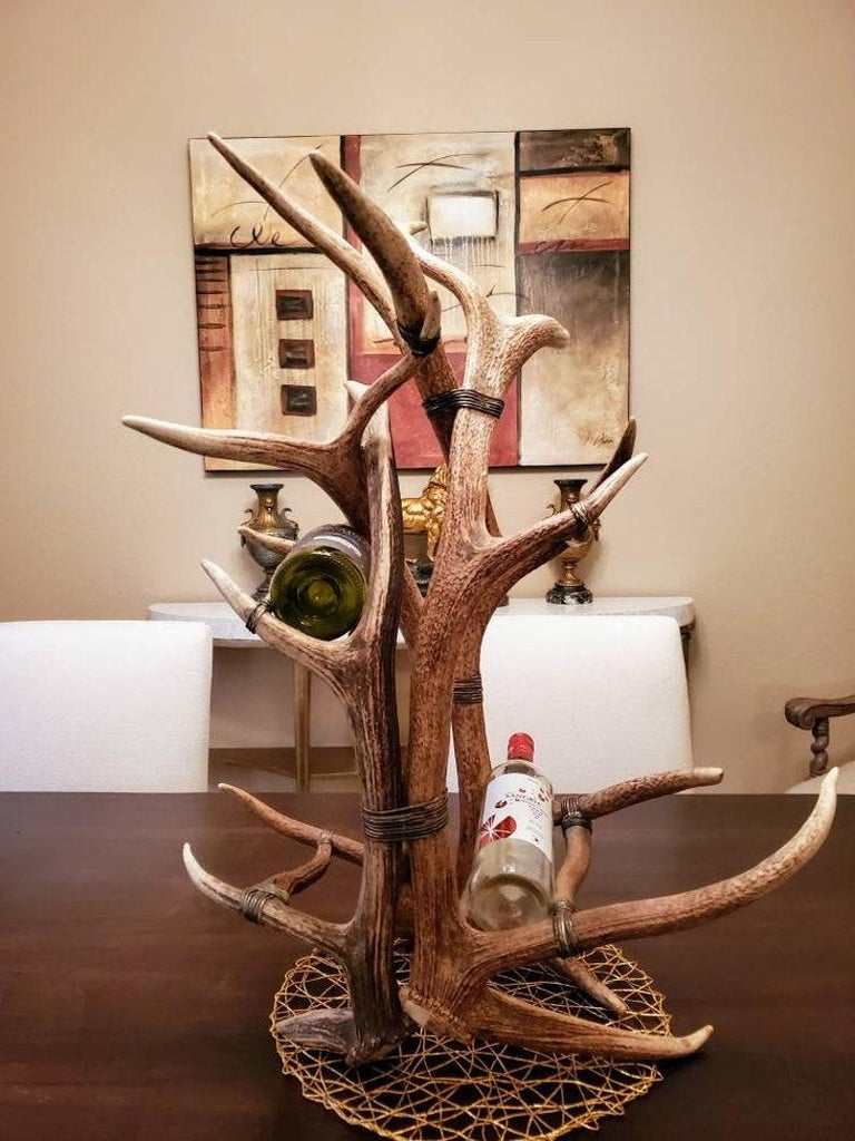 Monumental Maitland-Smith Antler Wine Bottle Rack For Sale at 1stDibs