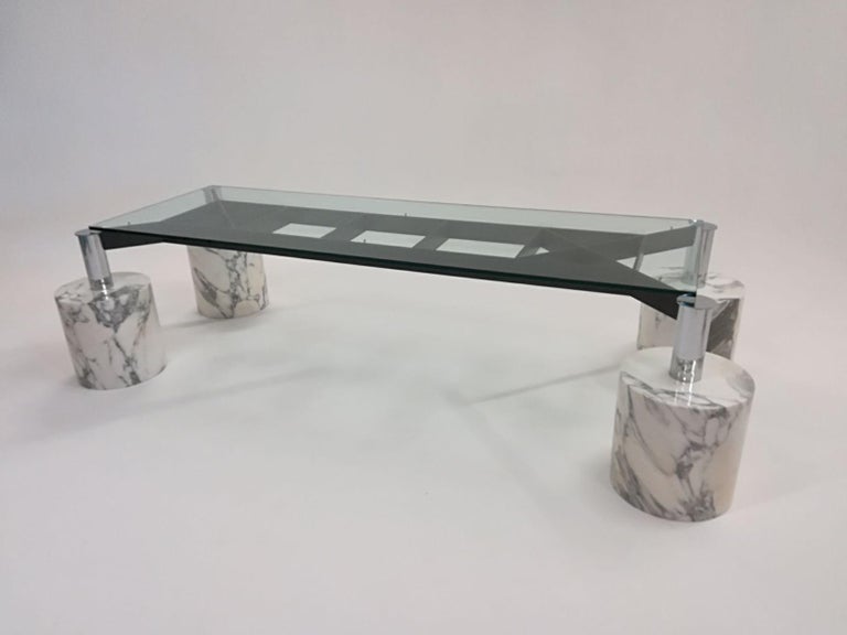 Post Modern Marble and Glass Dining Room Table, Switzerland, 1980 For ...