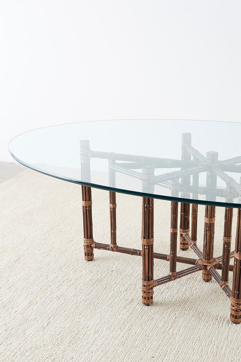 Monumental McGuire California Modern Rattan Oval Dining Table For Sale ...