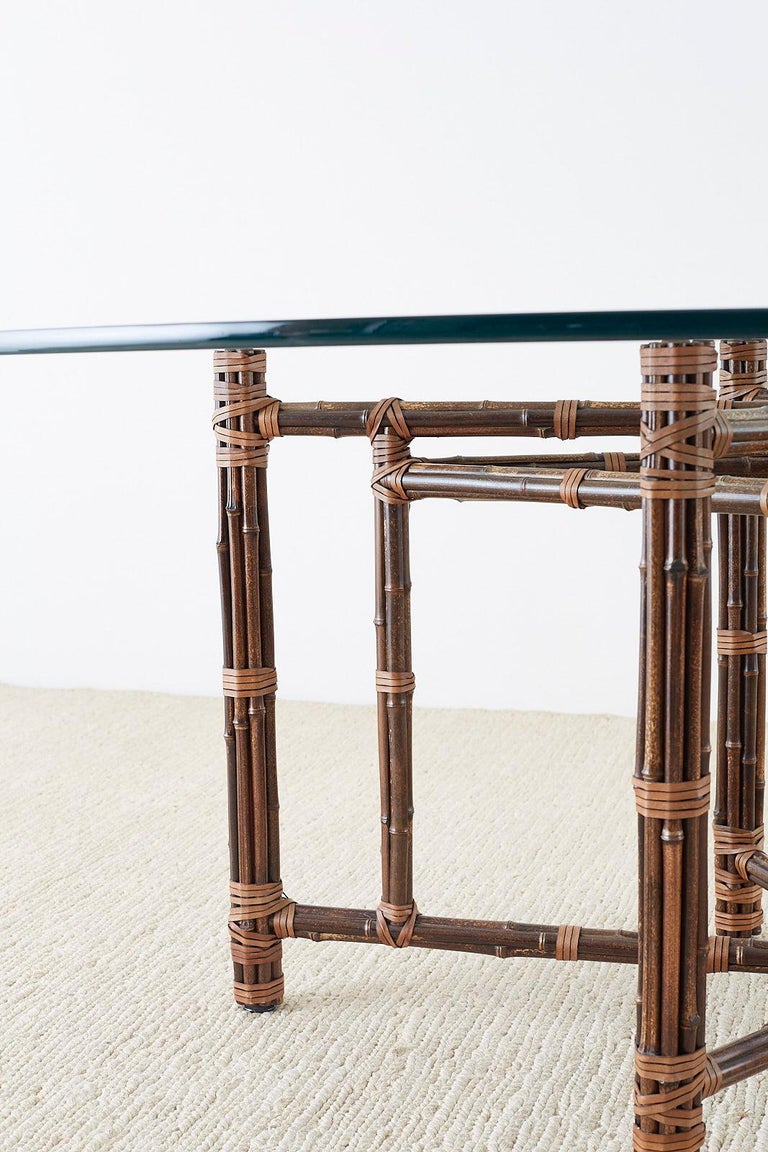 Monumental McGuire California Modern Rattan Oval Dining Table For Sale ...