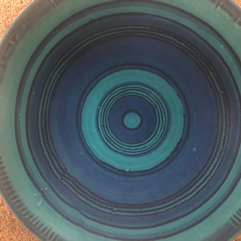 Monumental Mesa Blue Gulfstream Line Stoneware Bowl by Fong Chow for ...