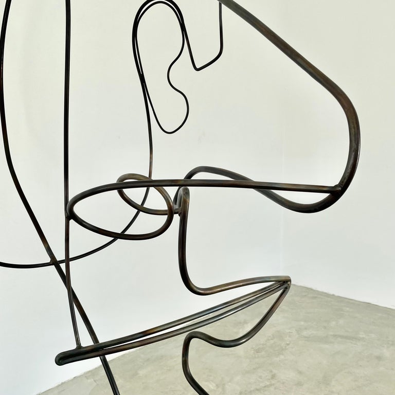 Monumental Metal Wire Face Sculpture For Sale at 1stDibs