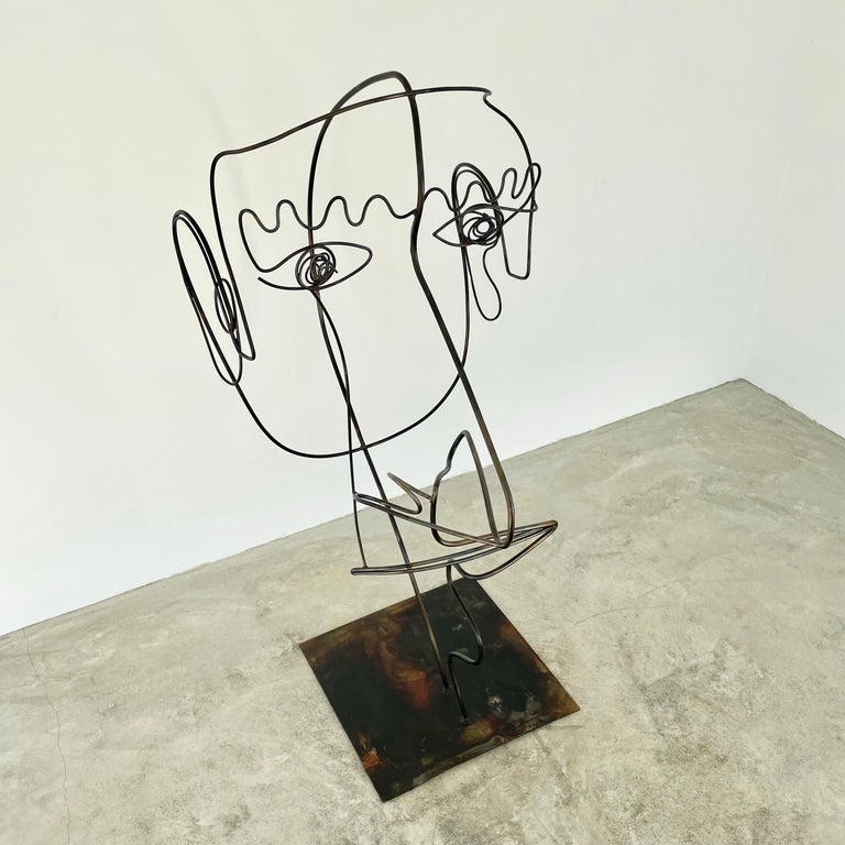 Monumental Metal Wire Face Sculpture For Sale at 1stDibs | metal wire ...