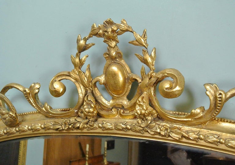 Monumental Mid-19th Century Carved Giltwood Rococo Mirror with Original ...