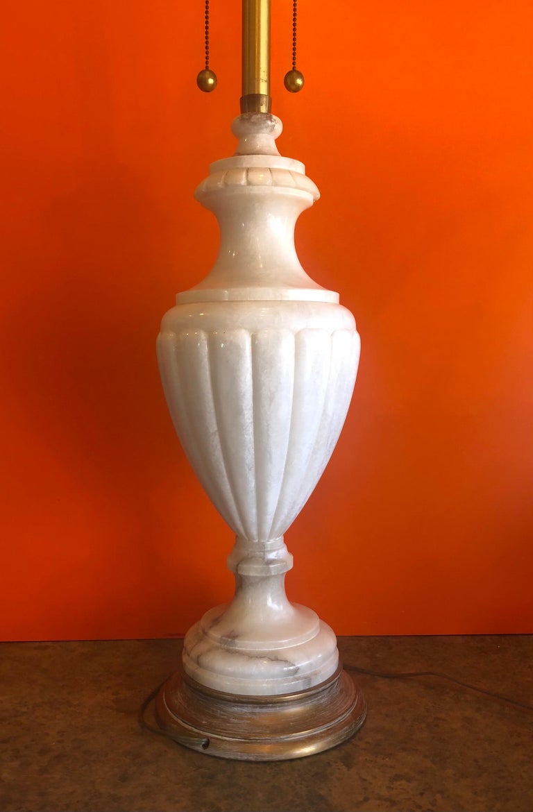 Monumental Midcentury Hand Carved Marble Table Lamp by Marbro Lamp ...