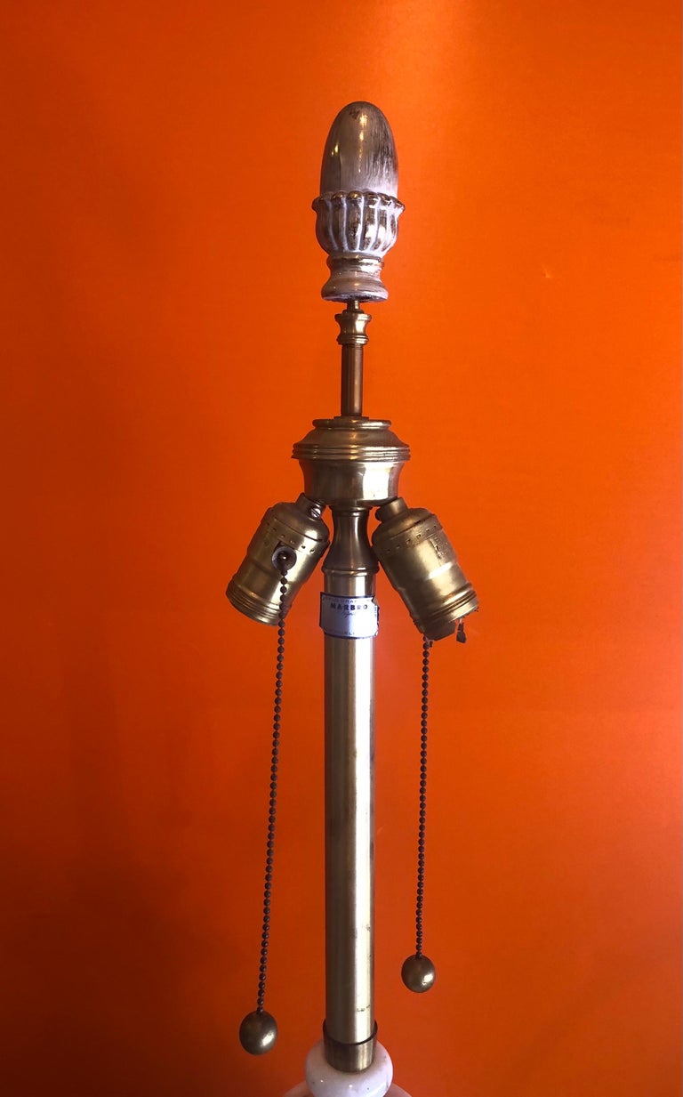 Monumental Midcentury Hand Carved Marble Table Lamp by Marbro Lamp ...