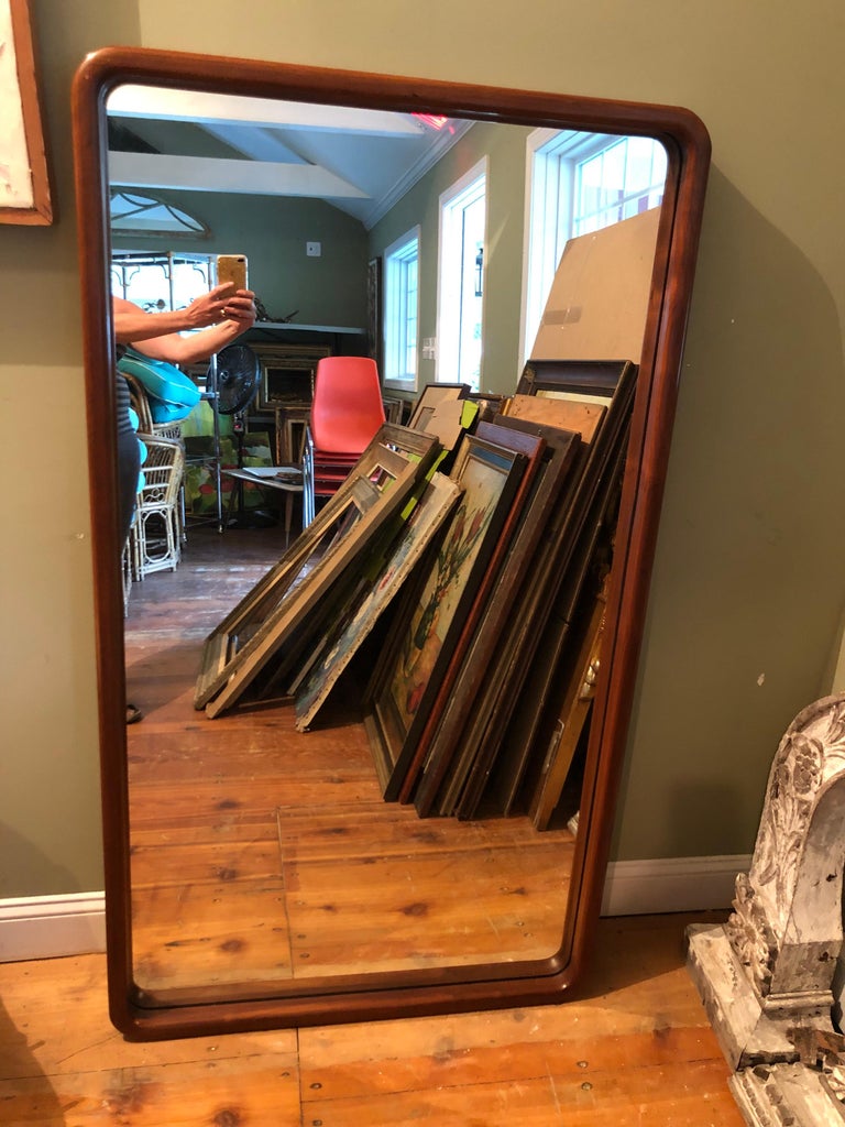 Monumental Mid-Century Modern Walnut Mirror at 1stDibs