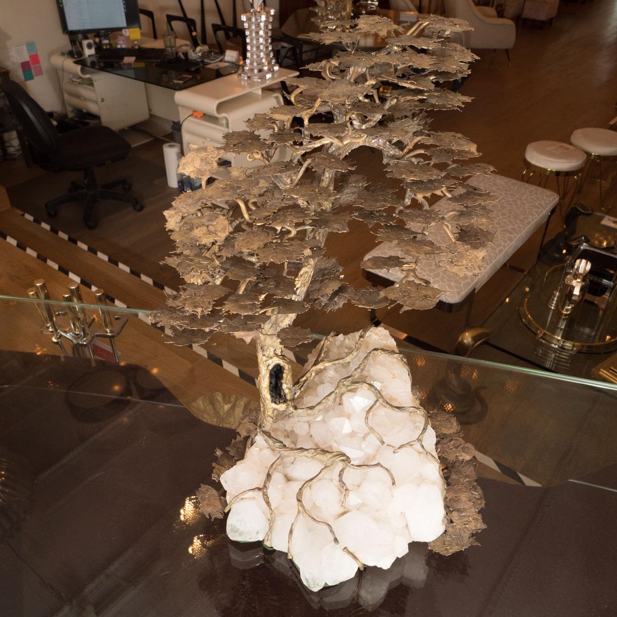 Monumental Mixed Metal Tree Sculpture For Sale at 1stDibs
