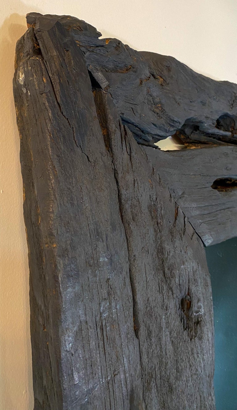 Monumental Modern Rustic Style Hand carved Wooden Black Frame Floor ...