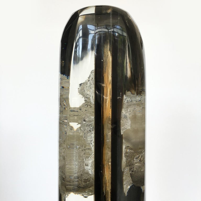 Monumental Monolithic Smoked Resin Sculpture with Bubble Inclusions at ...
