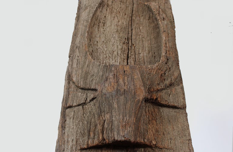 Monumental Morung Carving with Three Mithun Head Decoration at 1stDibs ...