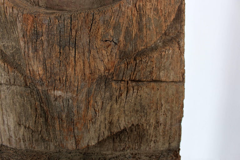 Monumental Morung Carving with Three Mithun Head Decoration at 1stDibs ...