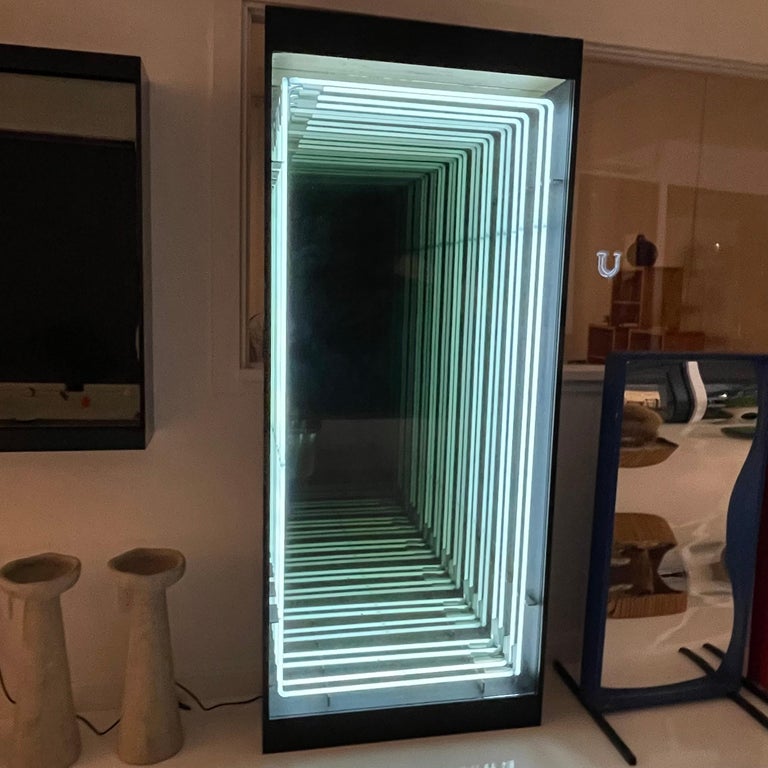 Monumental Neon Infinity Mirror by Merit Los Angeles For Sale at 1stDibs