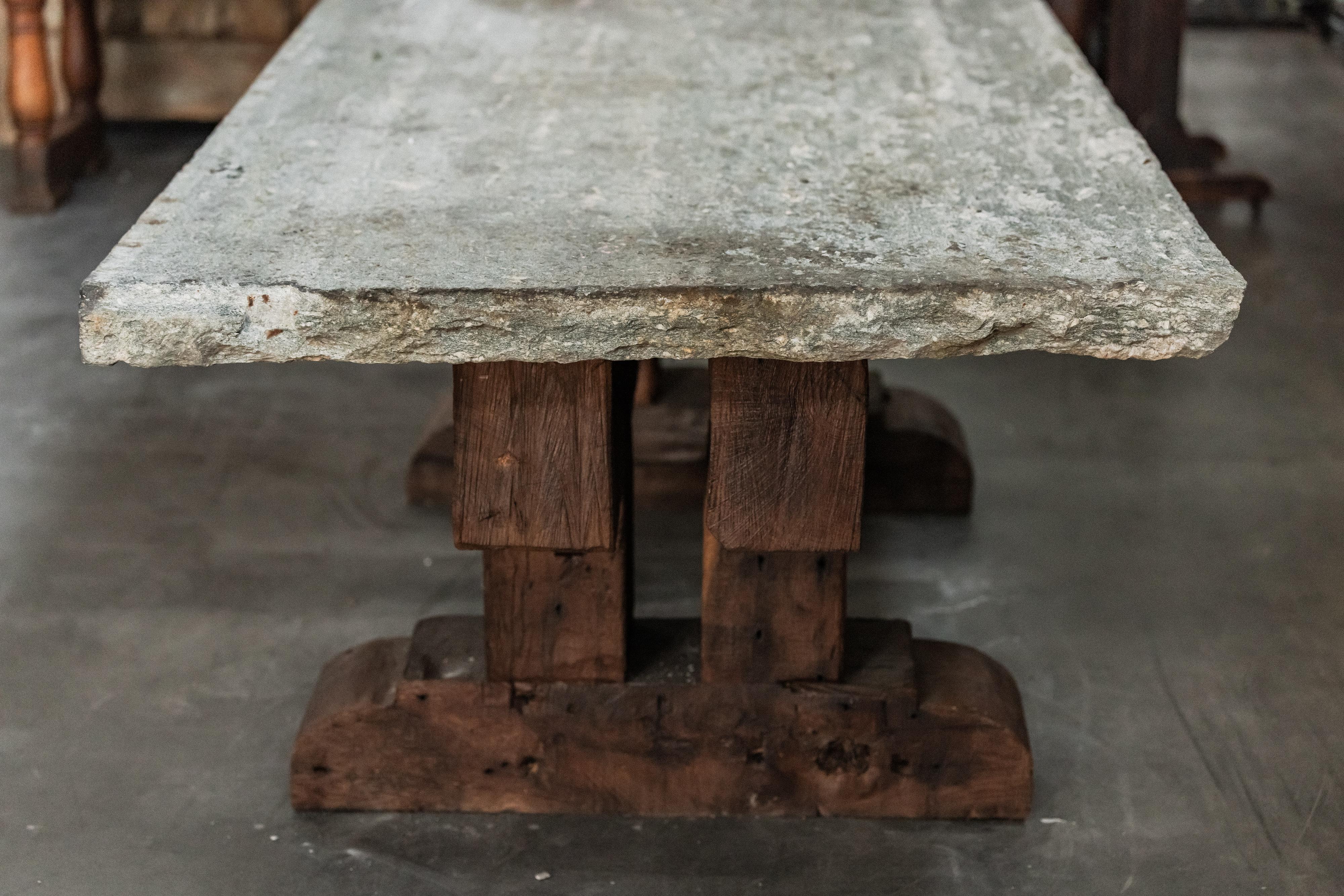 Monumental Oak and Stone Dining Table From Italy, Circa 1880 For Sale ...