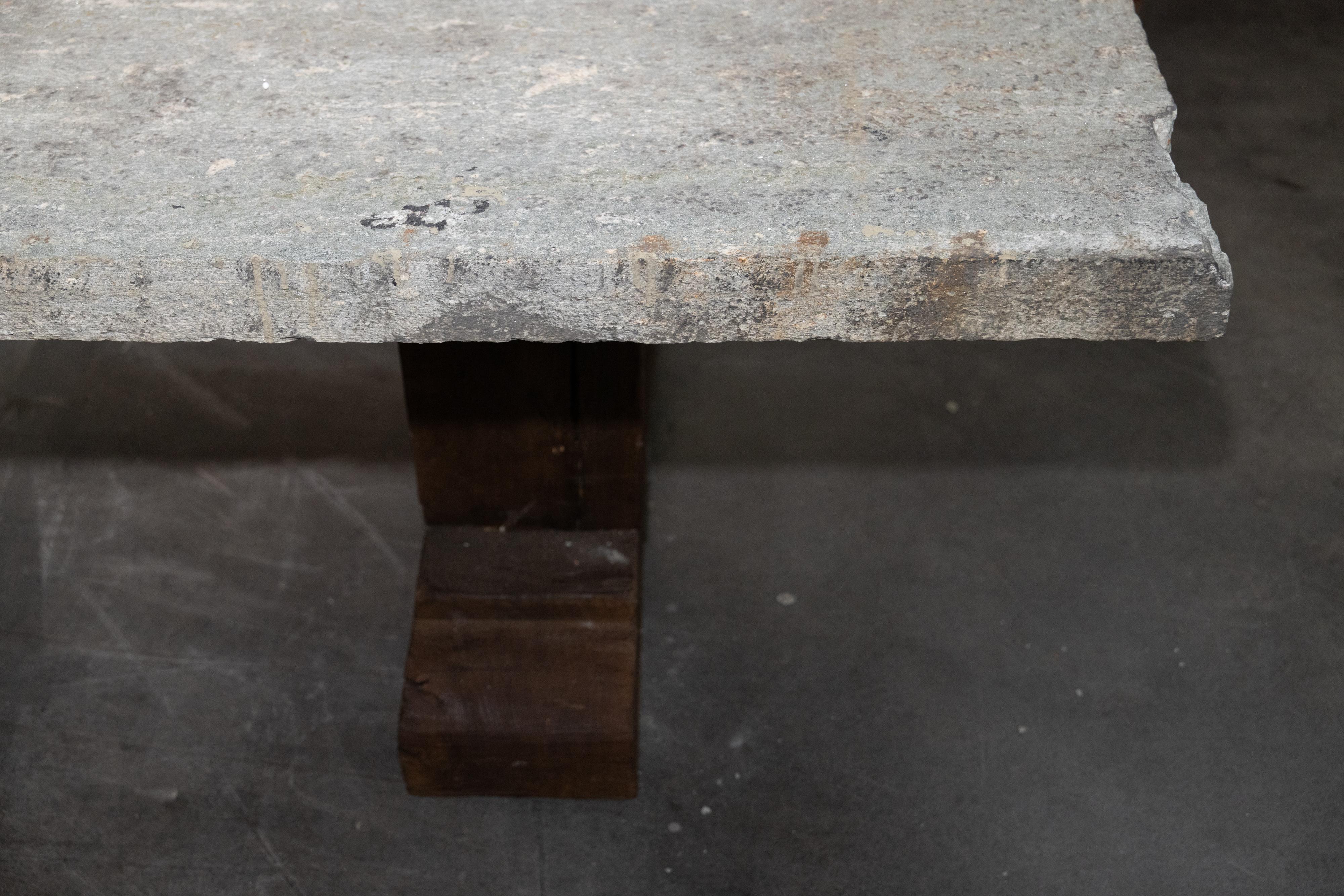 Monumental Oak and Stone Dining Table From Italy, Circa 1880 For Sale ...