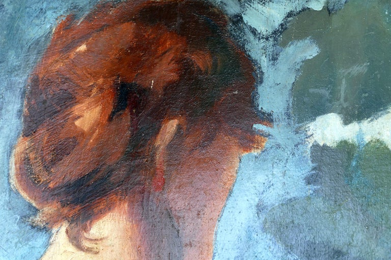 Monumental Art Deco Oil Painting by André Hofer on Canvas, "Harvest ...