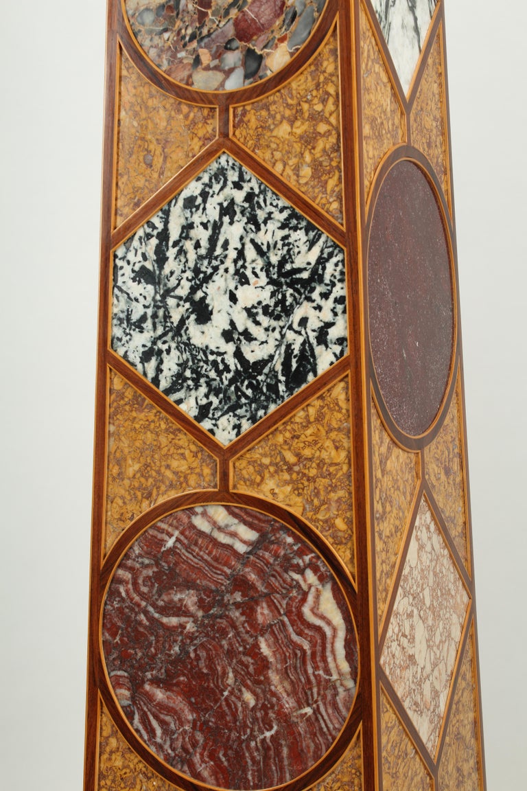 Monumental Marble Inlaid Obelisks, Grand Tour Style For Sale at 1stDibs