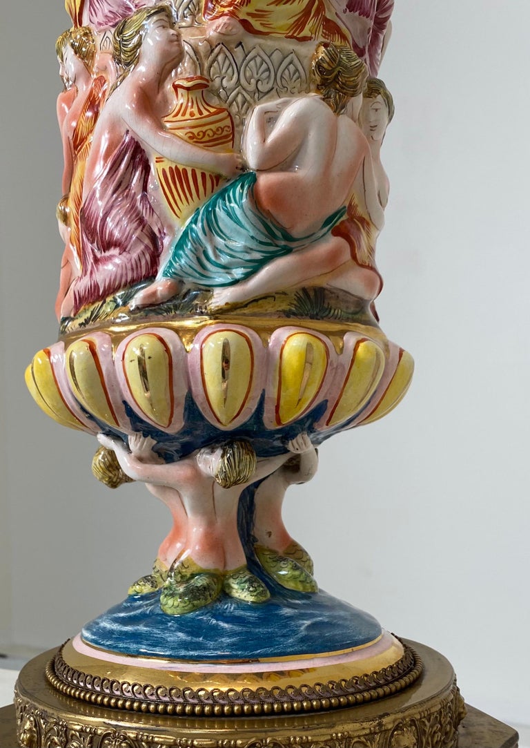 Monumental Pair of Porcelain Capodimonte Table Lamps For Sale at ...
